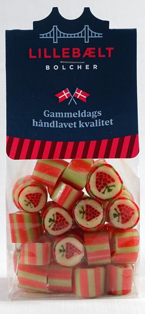 Jordbær bolcher - Bolcher traditionelle - Lillebaelt-bolcher.dk